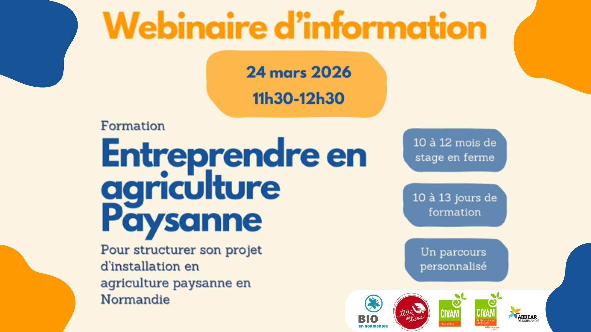 Webinaire d'information - Entreprendre en agriculture paysanne - Bio en ...
